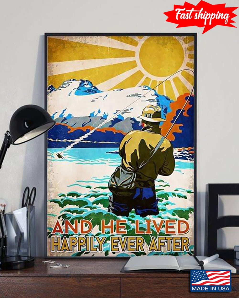 Vintage Fisher Fishing Under The Sun And He Lived Happily Ever After 16 ...
