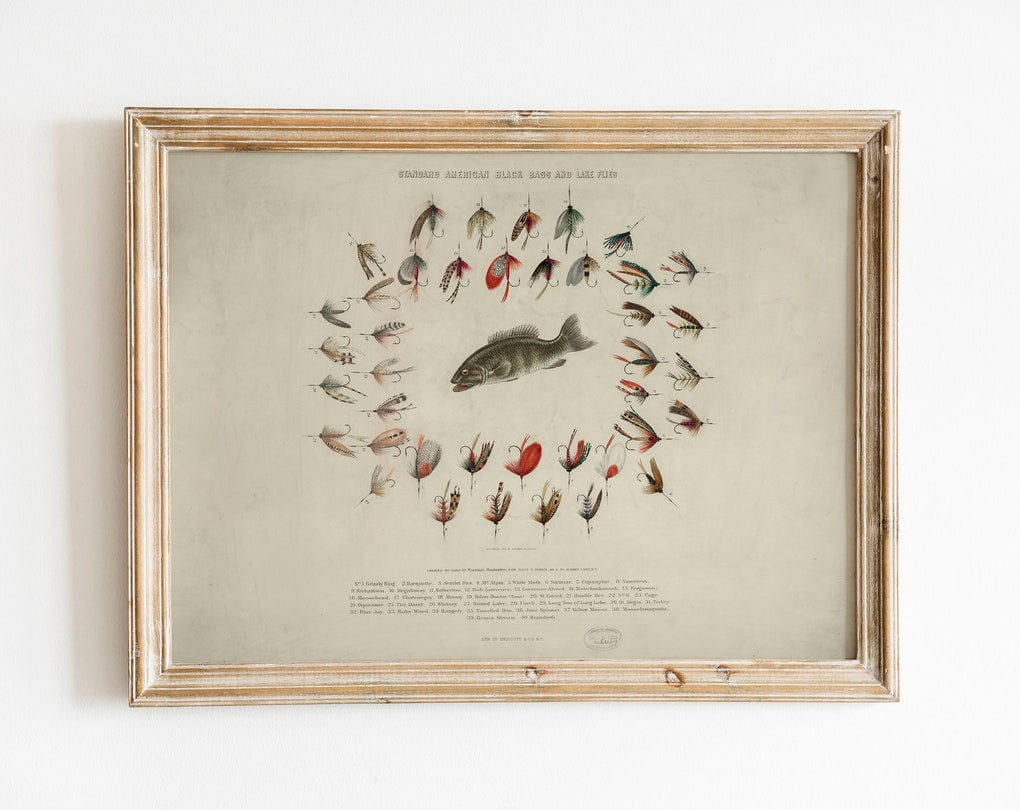 Vintage Fishing Wall Art Print Outdoor Sports Decor Fly Fishing Wall ...
