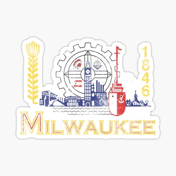 Vintage Flag Of Milwaukee Wisconsin Sticker Baseball Sticker, Football ...
