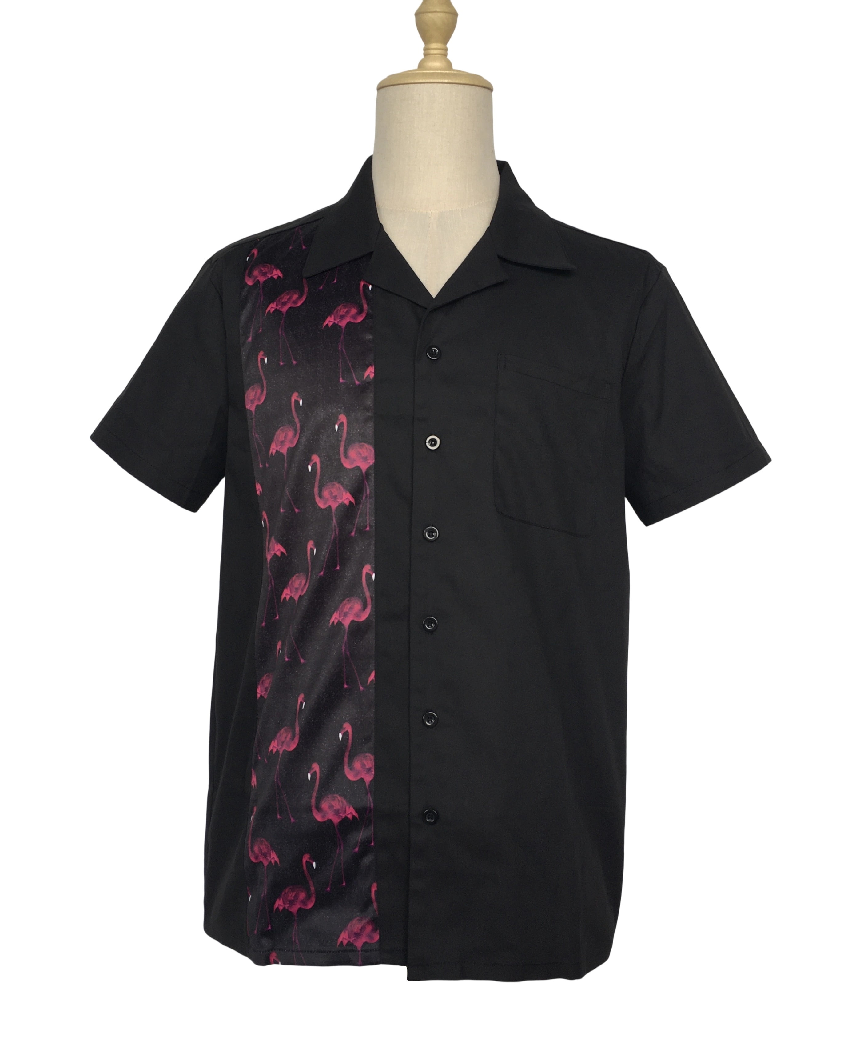 Vintage Flamingo Panel Design Collared Men Shirts - Walmart.com