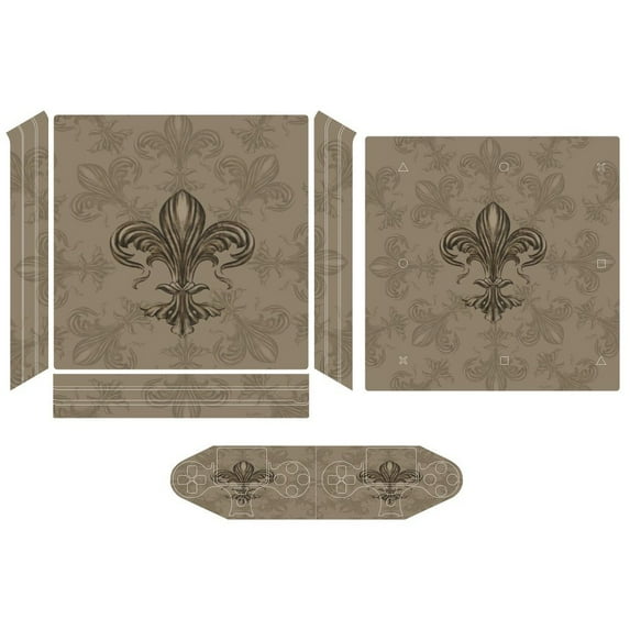 Vintage Fleur-de-lis Sepia PS4/PS4 Pro/PS4 Slim Skin Sticker For ...