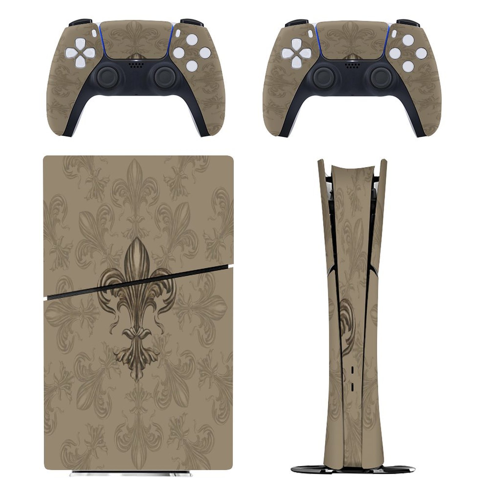 Vintage Fleur-de-lis Sepia PS5/PS5 Pro/PS5 Slim Digital Disc Skin ...