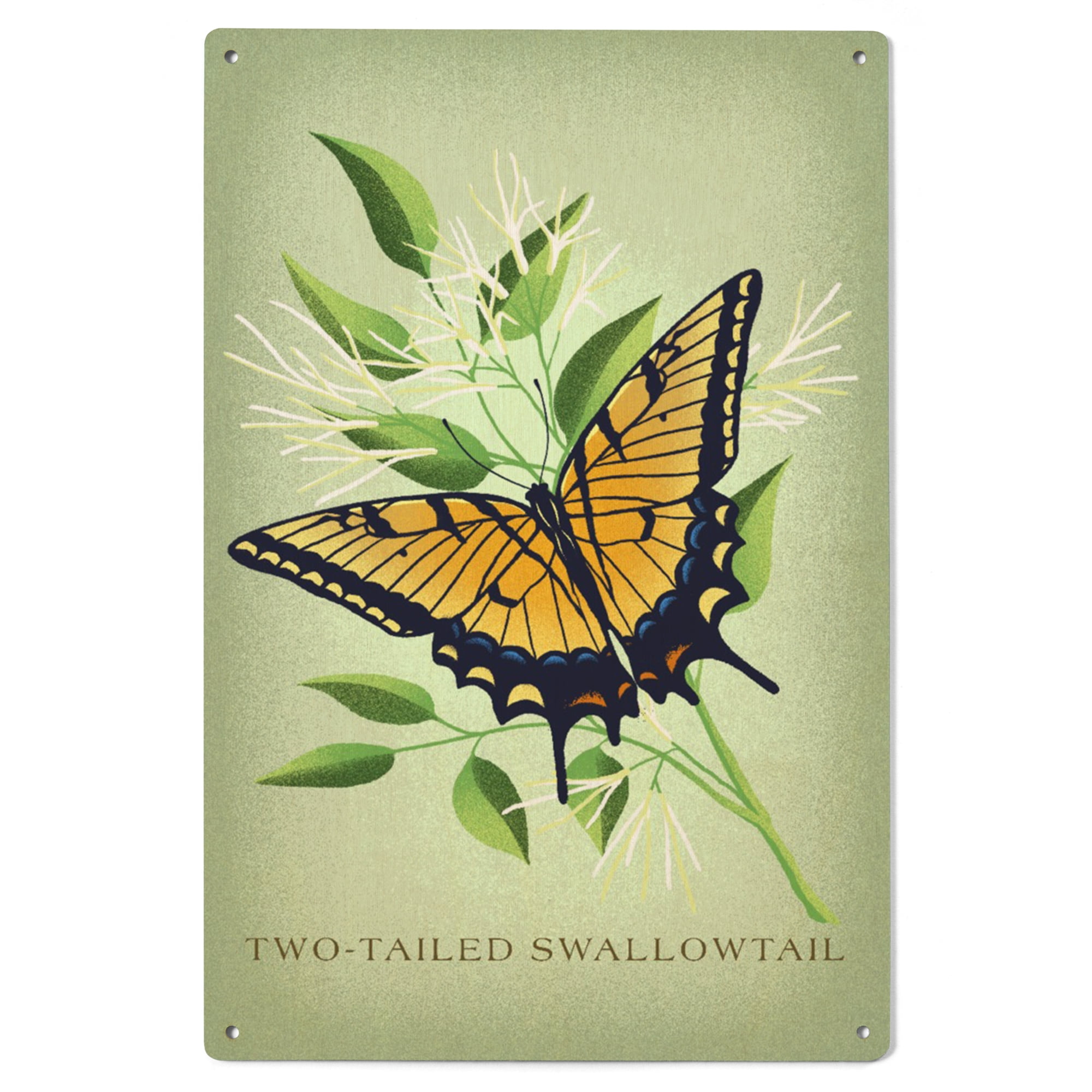 Vintage Flora, Two-Tailed Swallowtail Birch Wood Wall Sign (6x9 Rustic ...