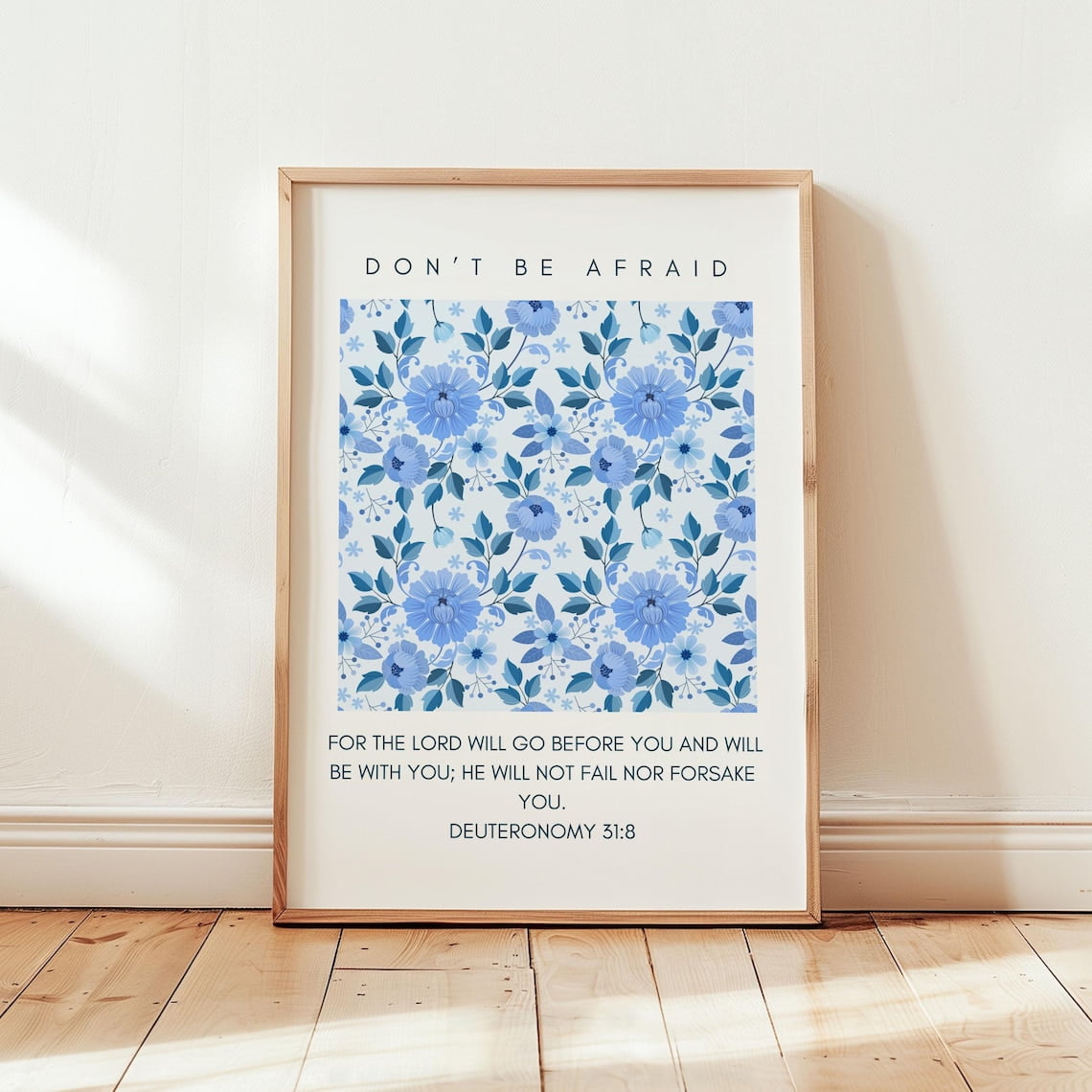 Vintage Floral Bible Scripture Deuteronomy 31:8 Inspirational Bible ...