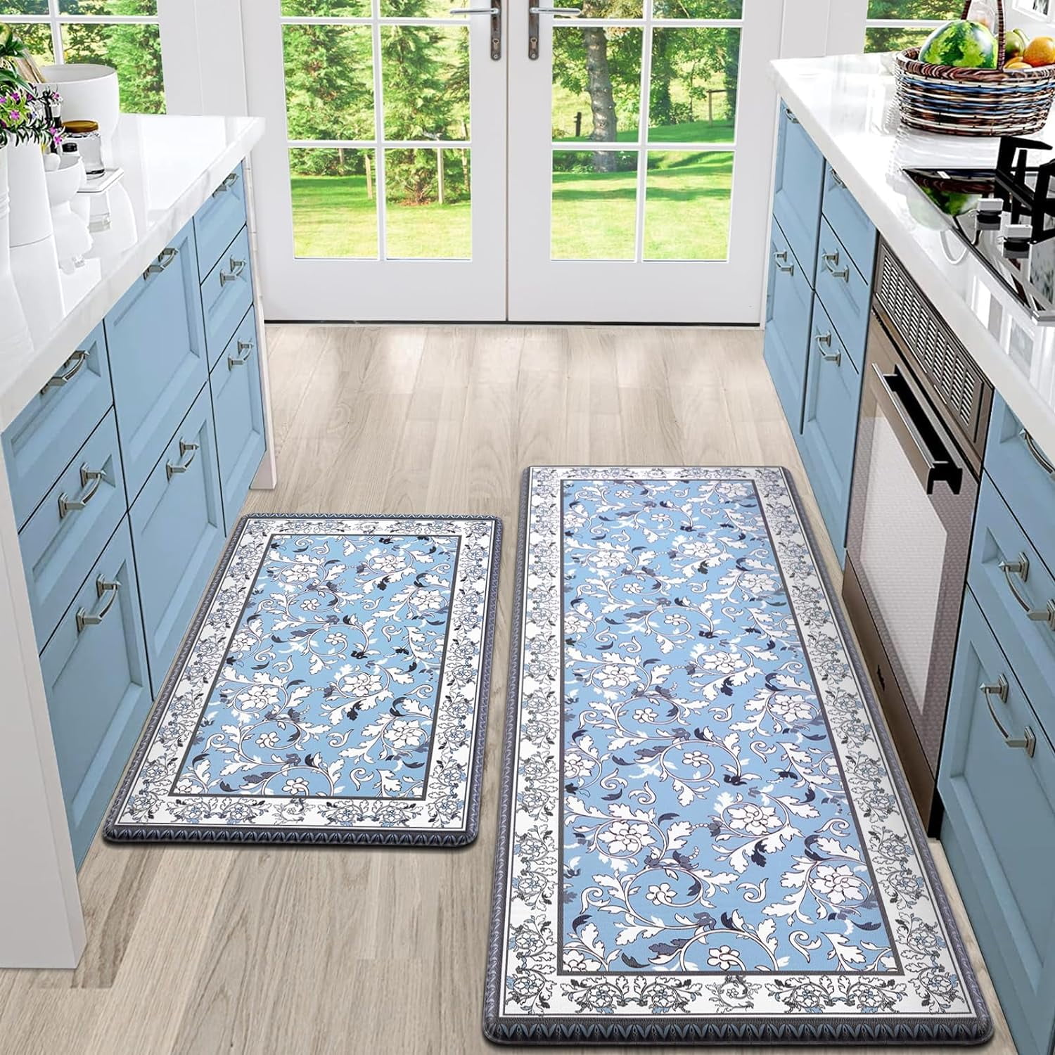 Vintage Floral Kitchen Mats for Floor Boho Anti Fatigue Kitchen Floor ...