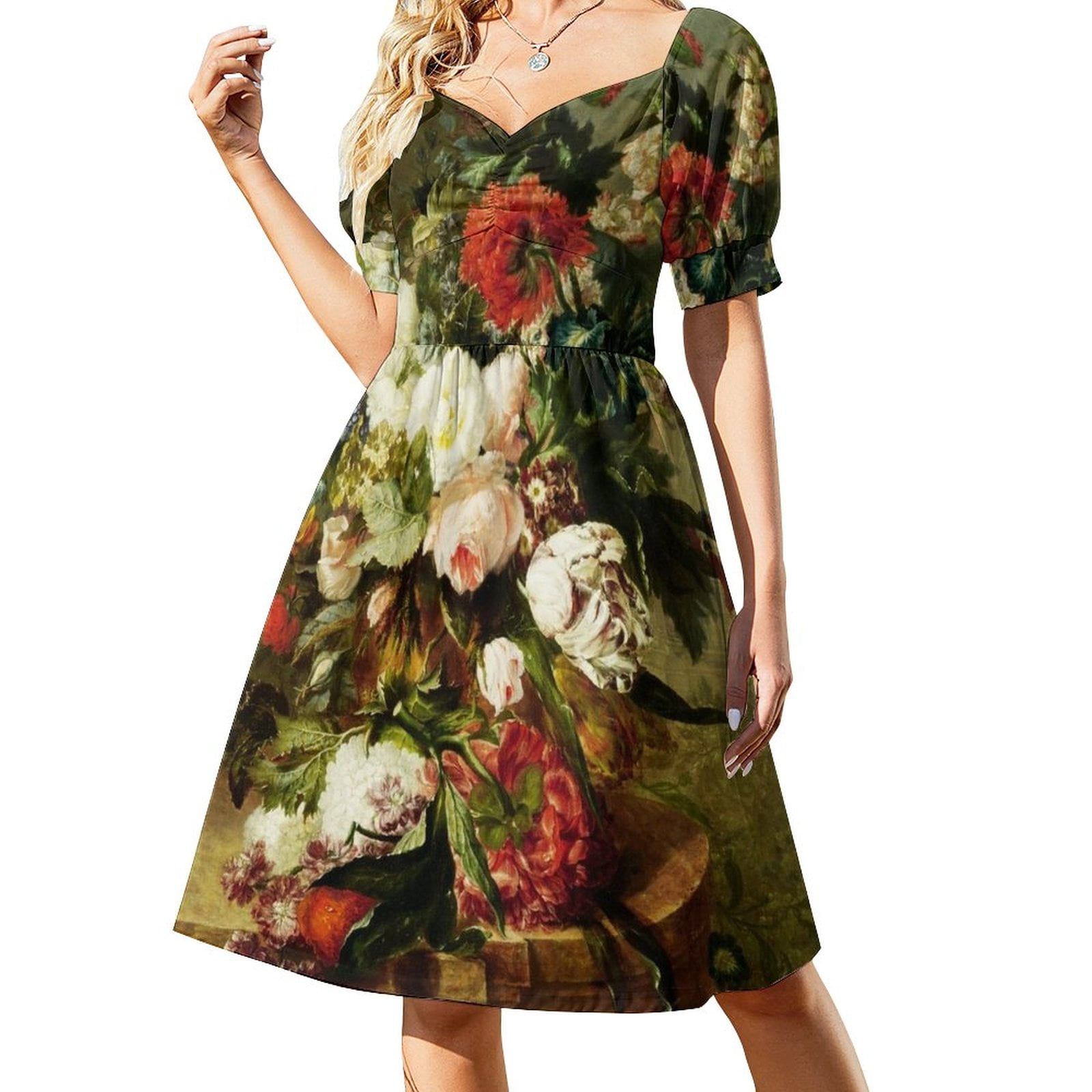 Vintage Floral Oil Painting Sleeveless Dress women's summer dresses ...
