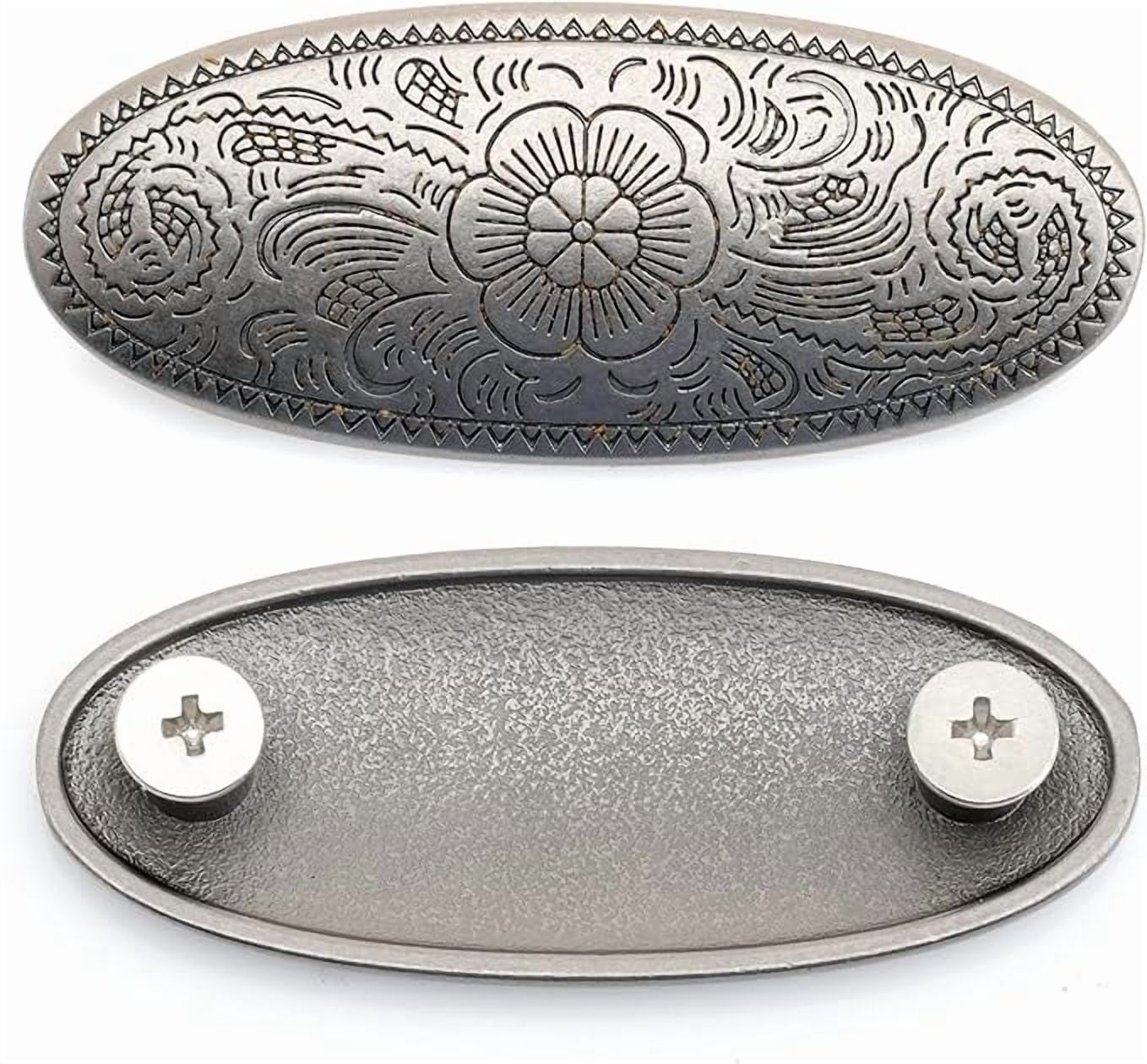 Vintage Floral Oval Conchos, 0.8x2 inch, Screw Back Accent, 2-Pack S106 ...