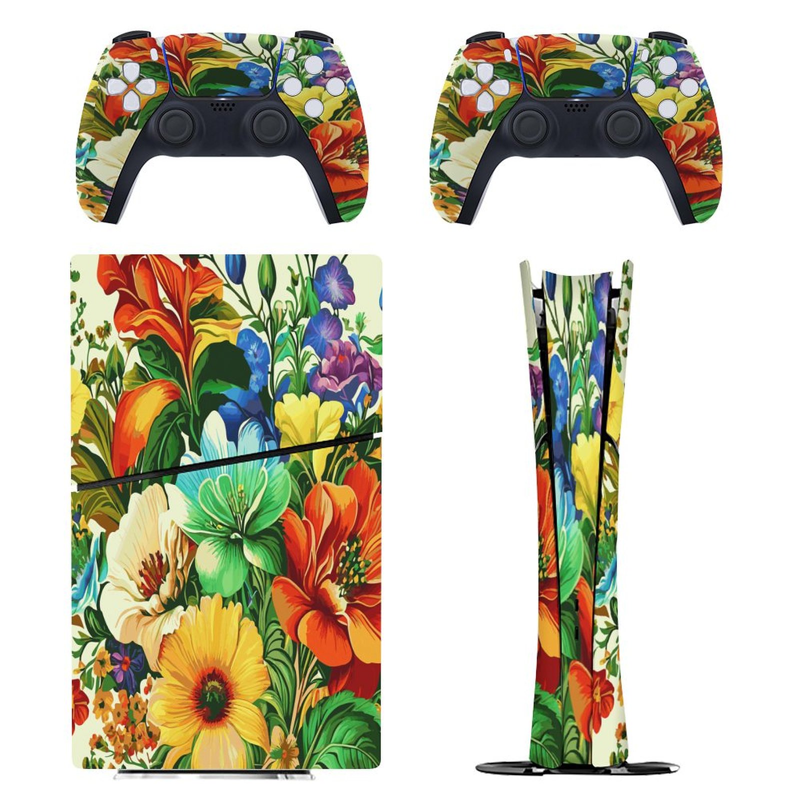 Vintage, Floral PS5/PS5 Slim Digital Disc Skin Sticker For Console And ...