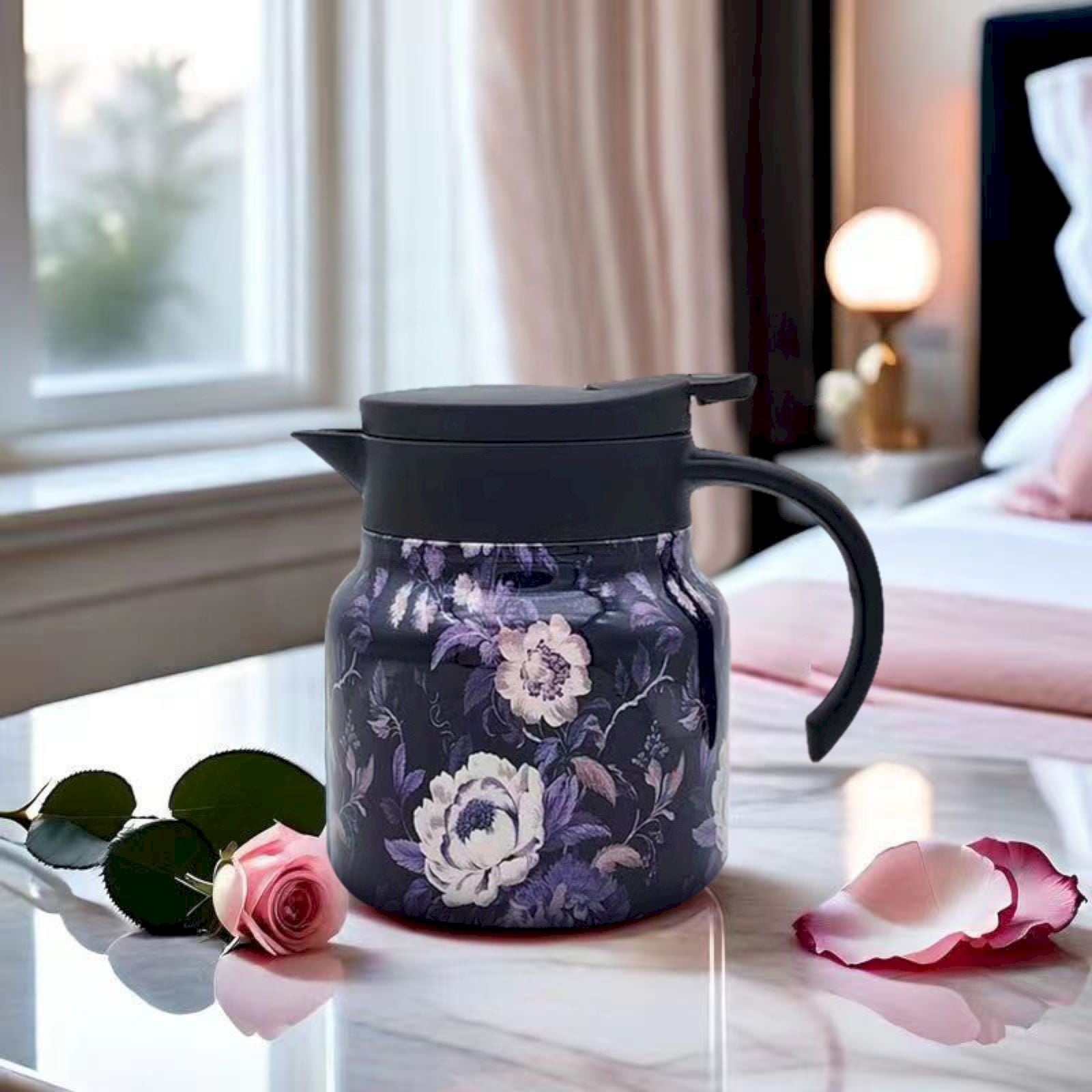 Vintage Floral Pattern Tea Thermos,Thermos Tea Pot, Stainless Steel ...