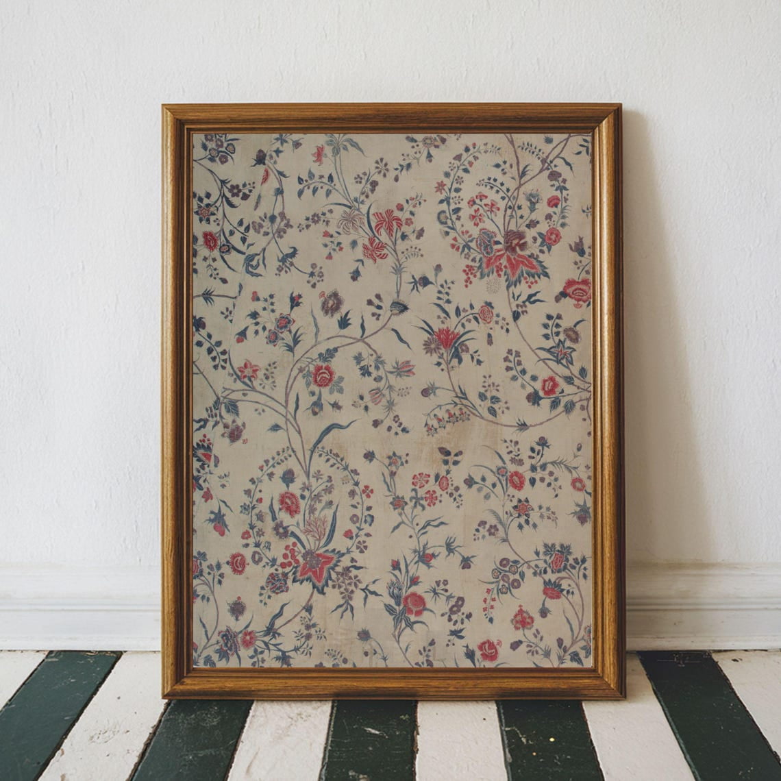 Vintage Floral Pattern Textile Poster, Cottage Core Art Poster, Flower ...