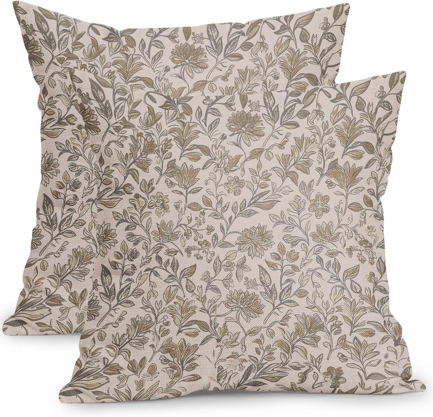 Vintage Floral Pillow Covers 20x20 Inch Set of 2 Antique Flower Block ...