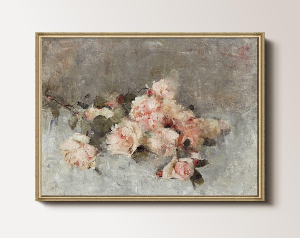 Vintage Floral Print Download Pink Roses Print Flowers Printable Art ...