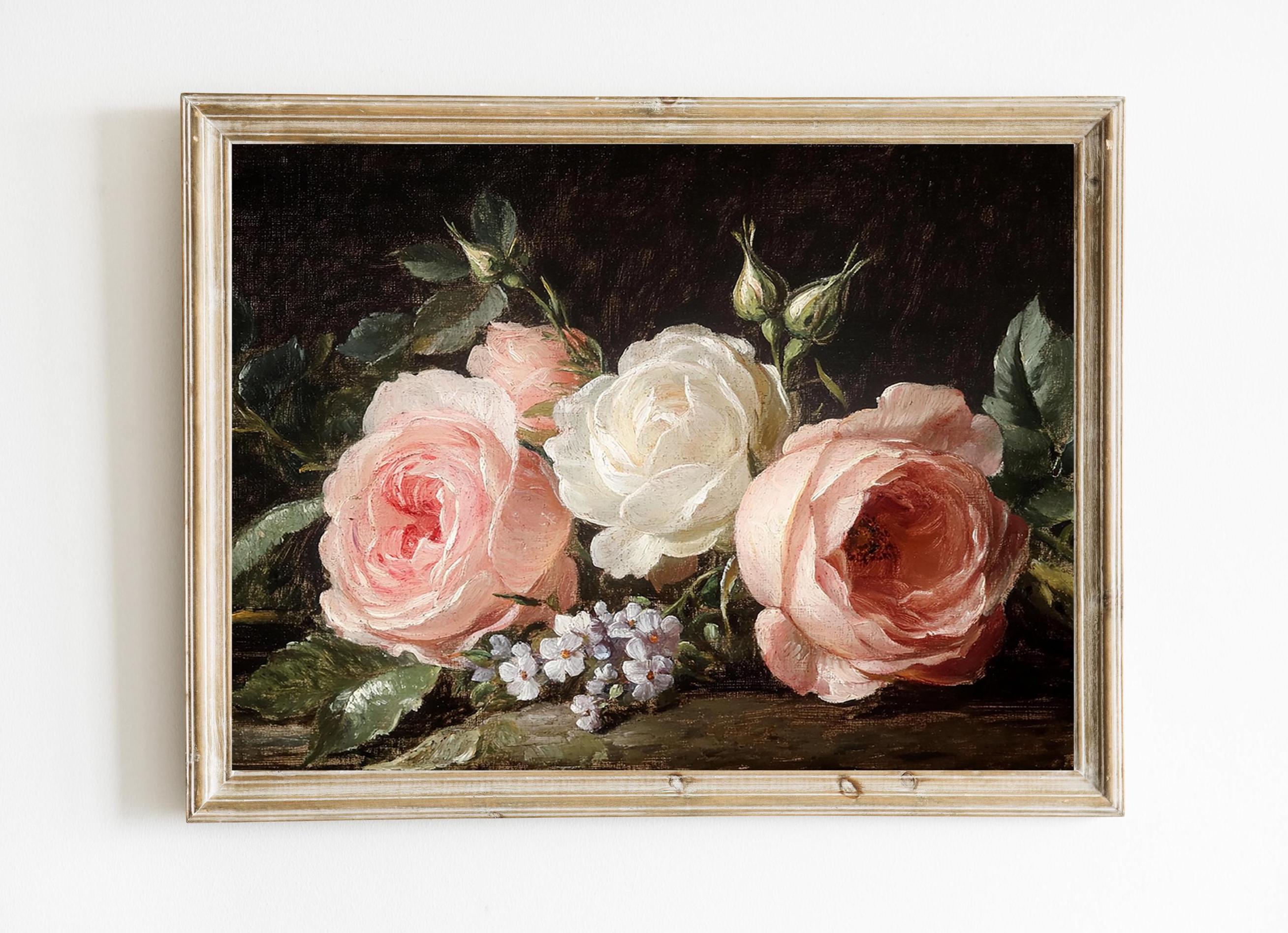Vintage Floral Print Poster Moody Vintage Still Life Dark Academia ...