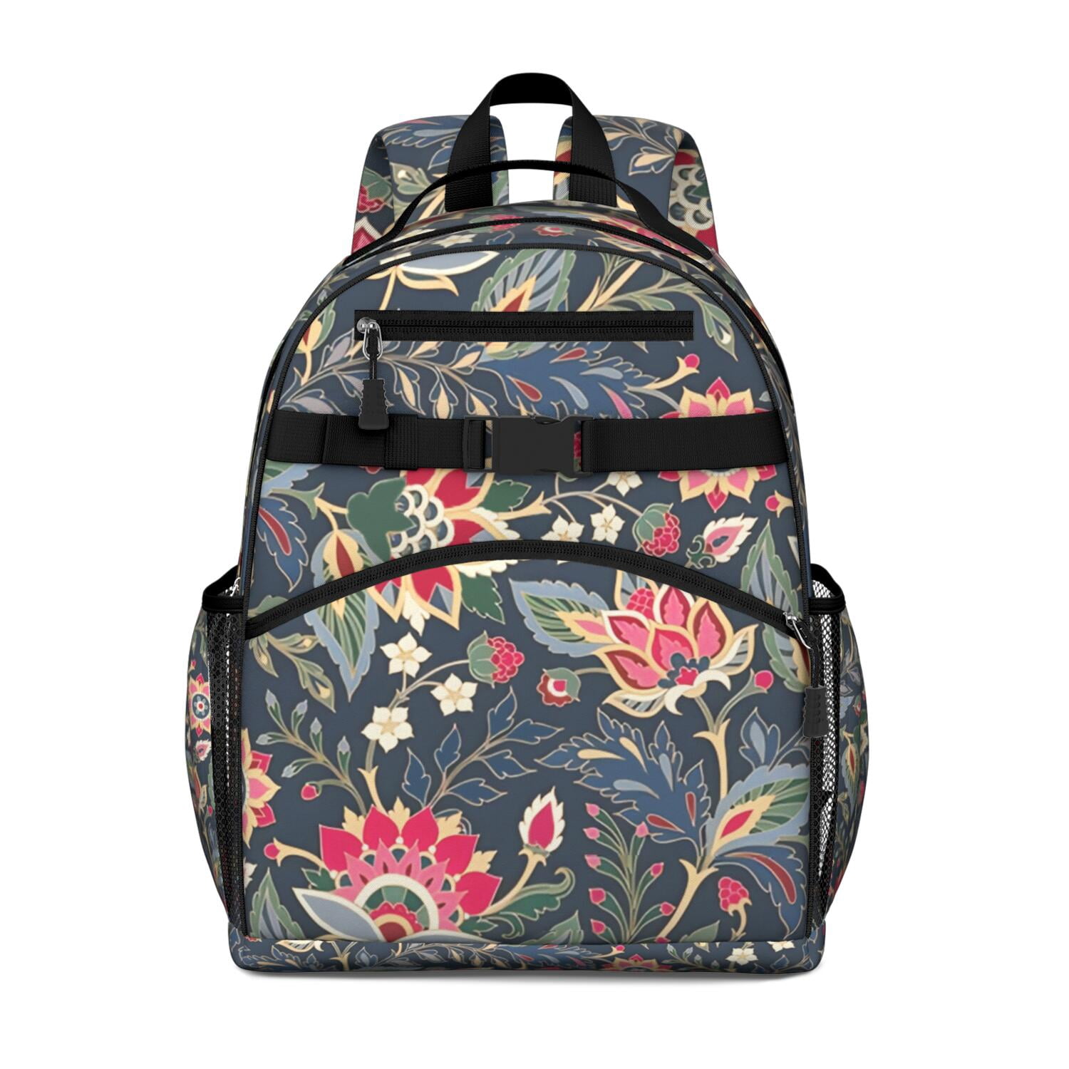 Vintage Floral Print Waterproof School Backpack with Ergonomic Design ...