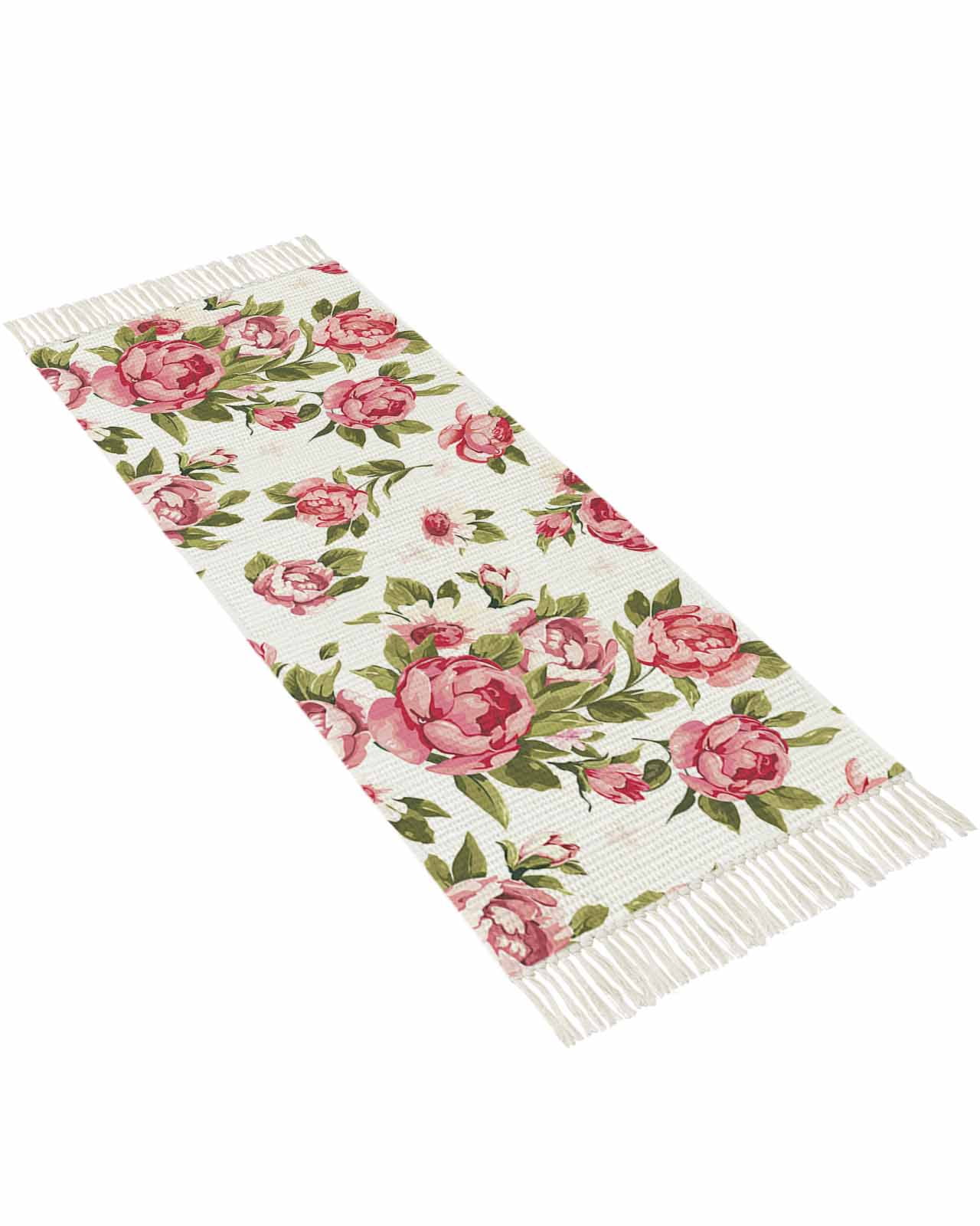 Vintage Floral Rugs for Entryway 2'x5', Laundry Room Rug Washable Woven ...