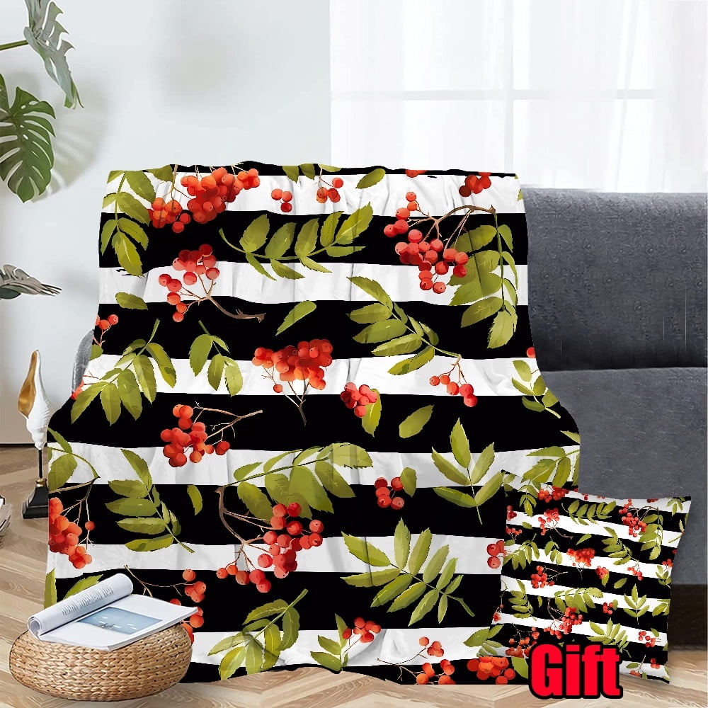 Vintage Floral Throws Blanket With Pillowcases For Office, Bed, Sofa ...