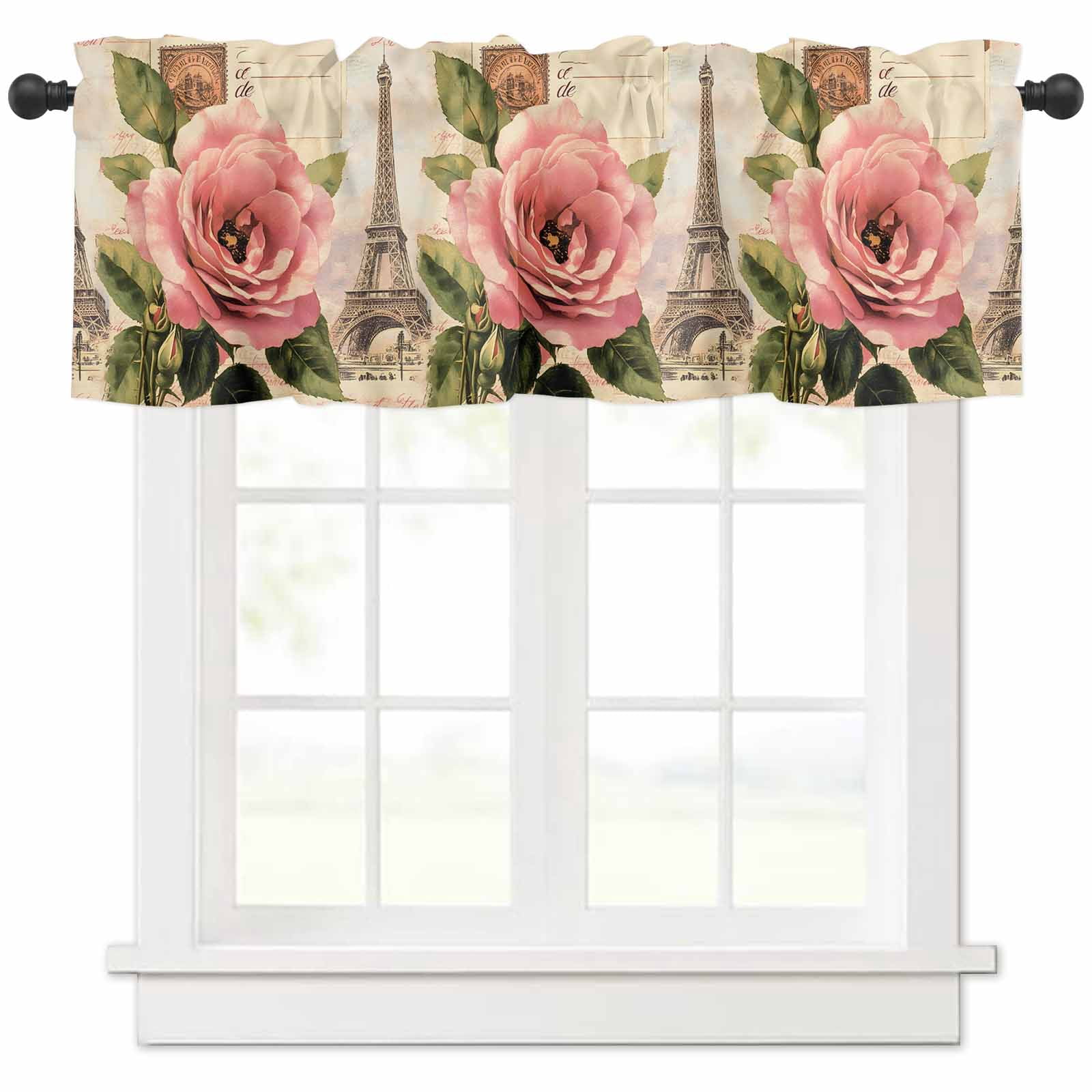 Vintage Floral Valances for Windows Farmhouse Kitchen Curtains Valances ...