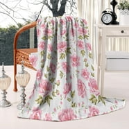 Cozy Line Home Fashions Chic Shabby Spring Rose Quilted Throw Blanket ...