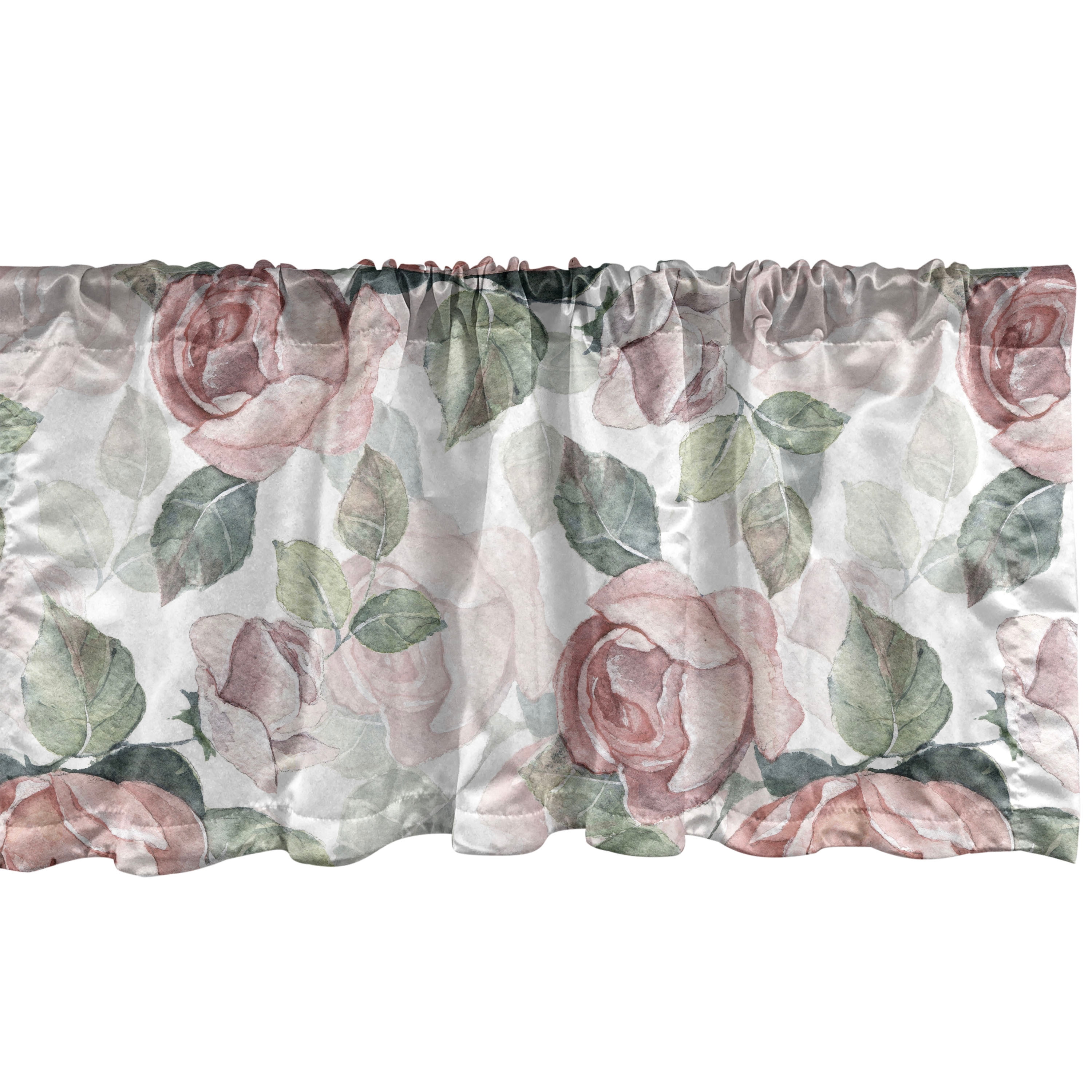 Vintage Floral Window Valance, English Roses with Pastel Color Palette ...