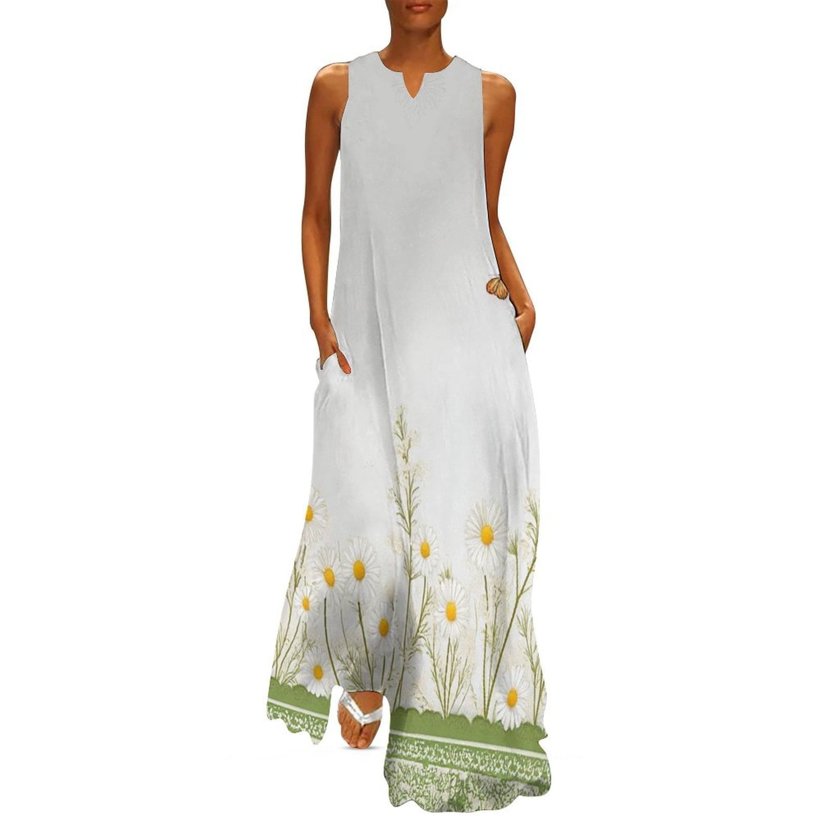 Vintage Flower Butterfly Spring Long Dress Women's summer dress women's ...