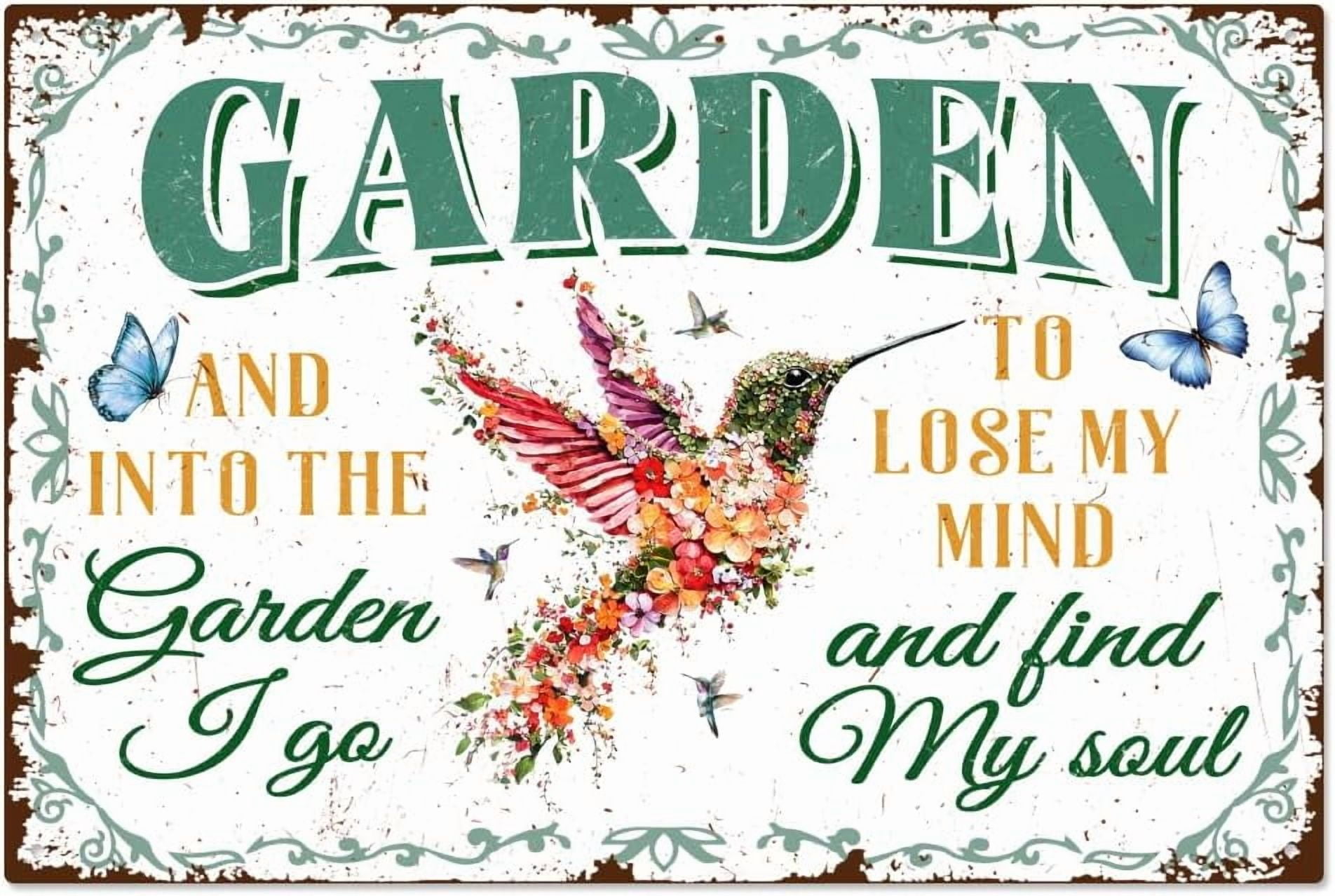 Vintage Flower Hummingbird Metal Tin Sign 7.8x11.8 Inch Funny Retro ...