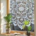Vintage Flower Pattern Window Privacy Film, Retro Blue Wood Board ...