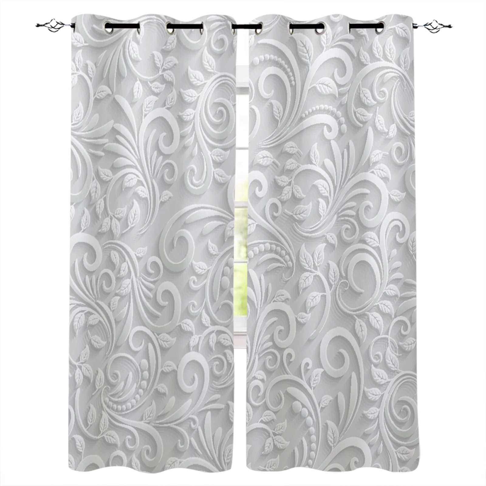 Vintage Flower Red Room Curtains Large Window Curtain Rod Bathroom ...