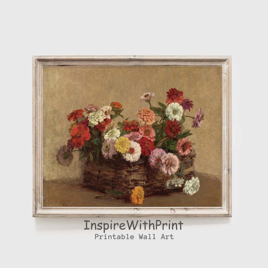 Vintage Flower Still Life, Chrysanthemums Flower Poster, Artful Flower ...