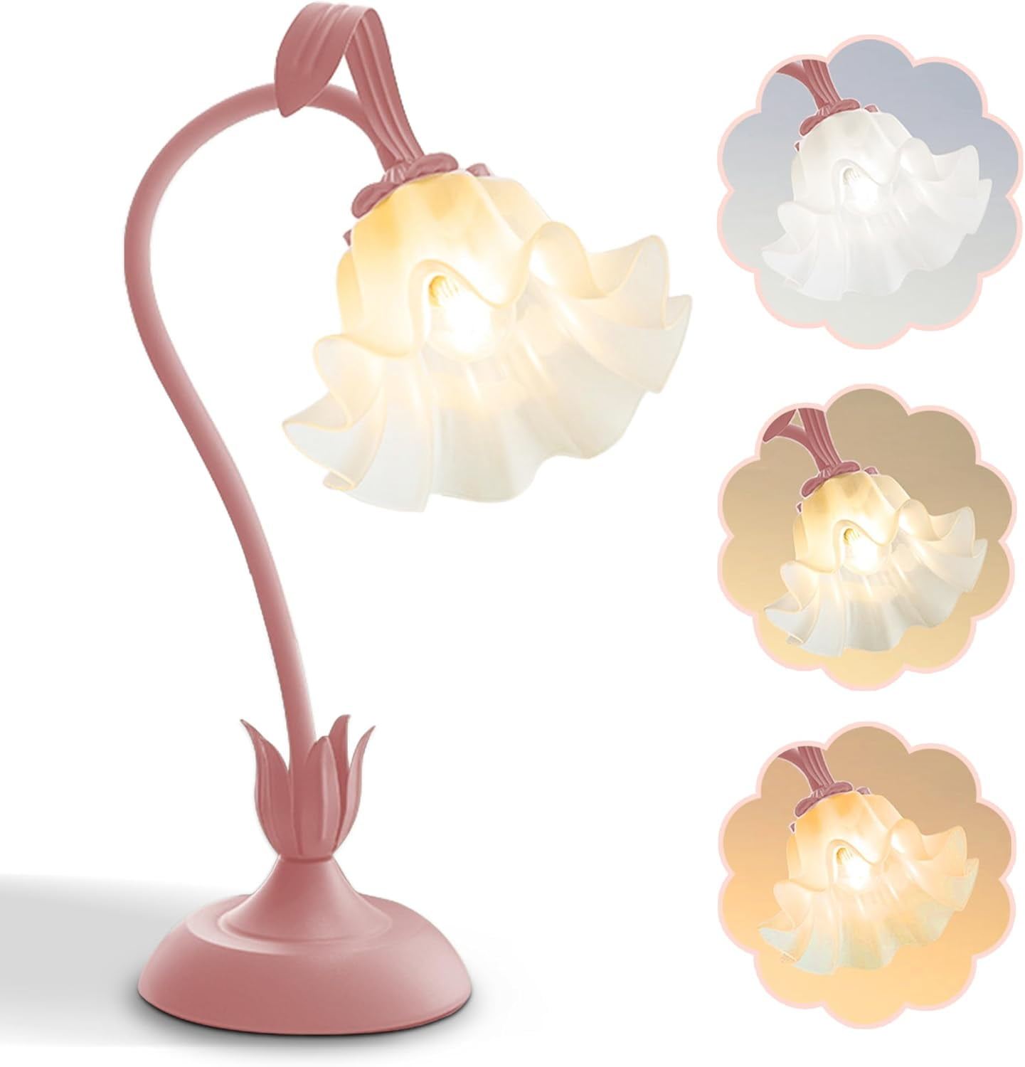 Jewelry Flower Table Lamp,LED Reading Light Bedside Vintage Flower ...