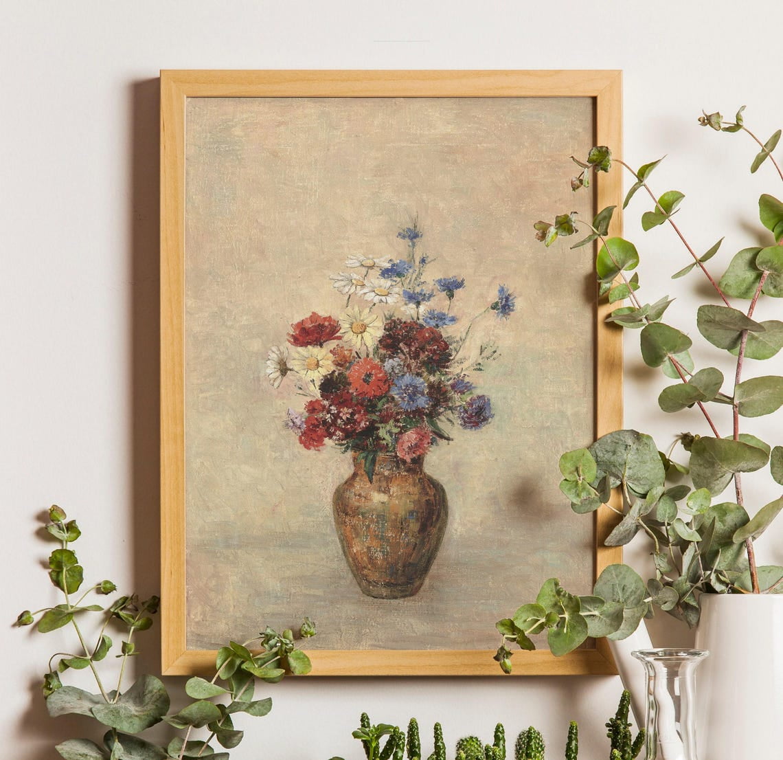 Vintage Flower Vase Poster: Botanical Still Life Art, Unframed Poster ...