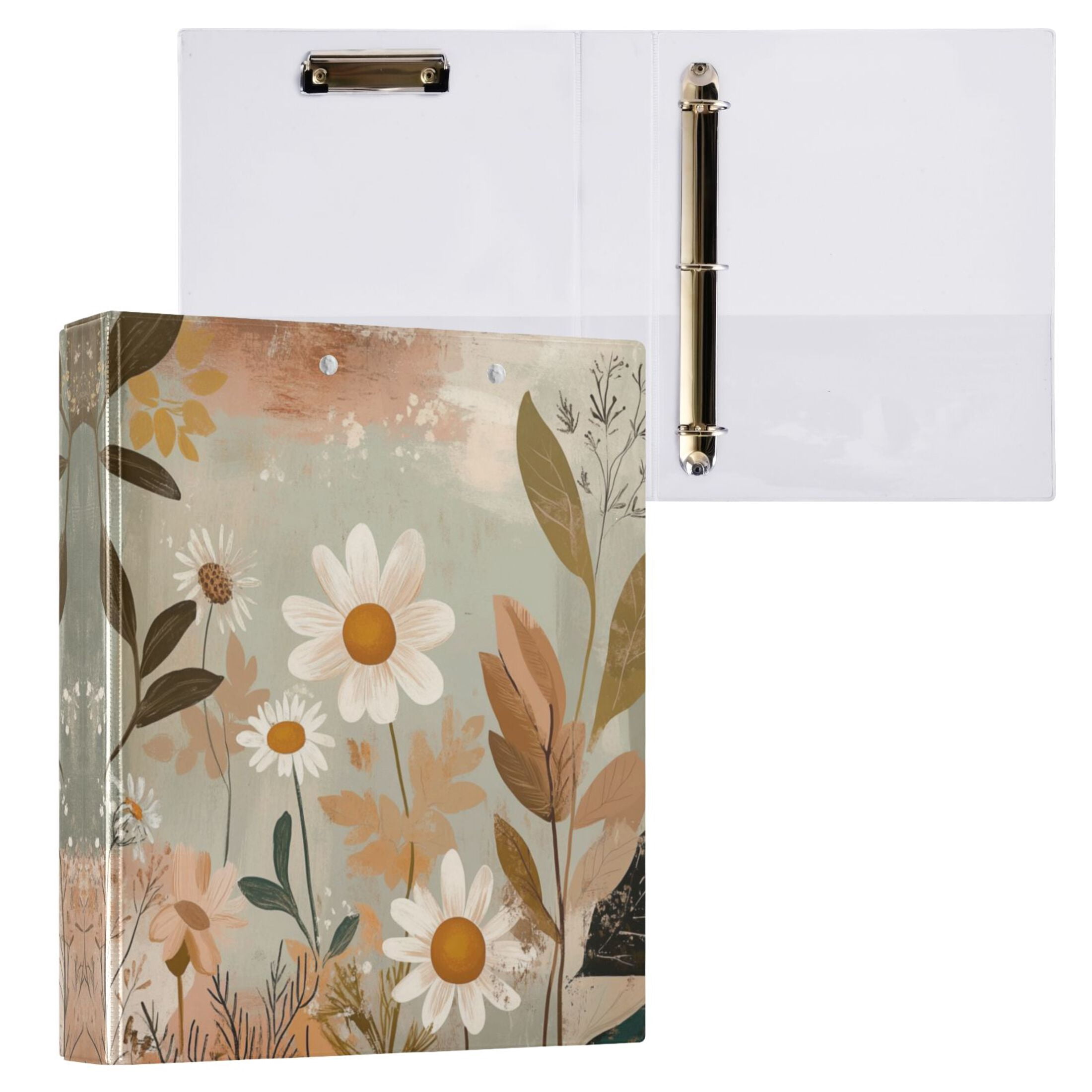Vintage Flowers 3 Ring Hardcover Binders 1.5in Round Rings for Letter ...