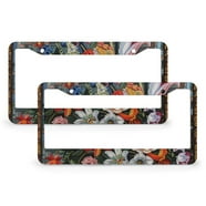 License Plate Frames Colorful Forest Floral License Plate Frames Cover ...
