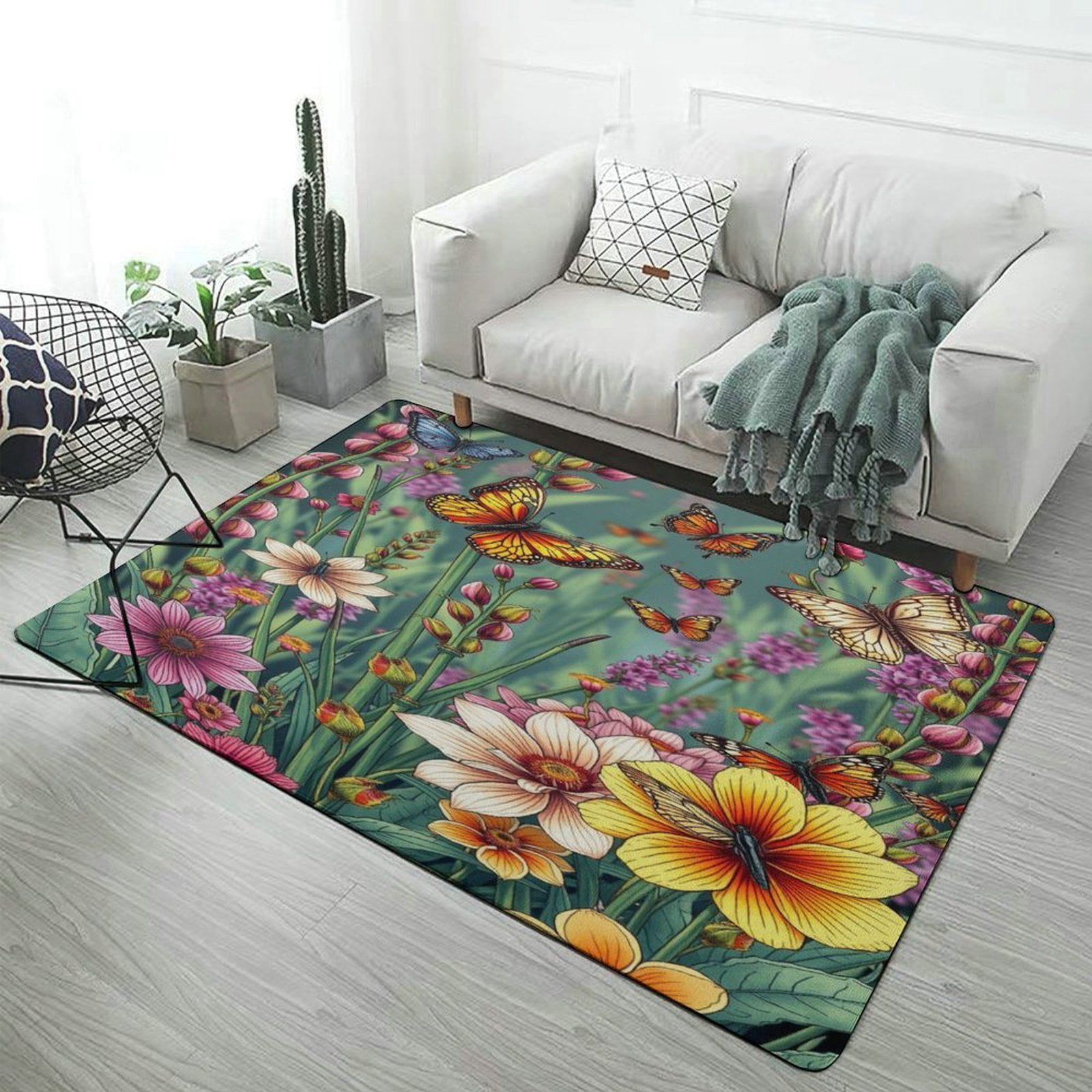 Vintage Flowers Carpet Large Size Living Room American Style Rugs ...