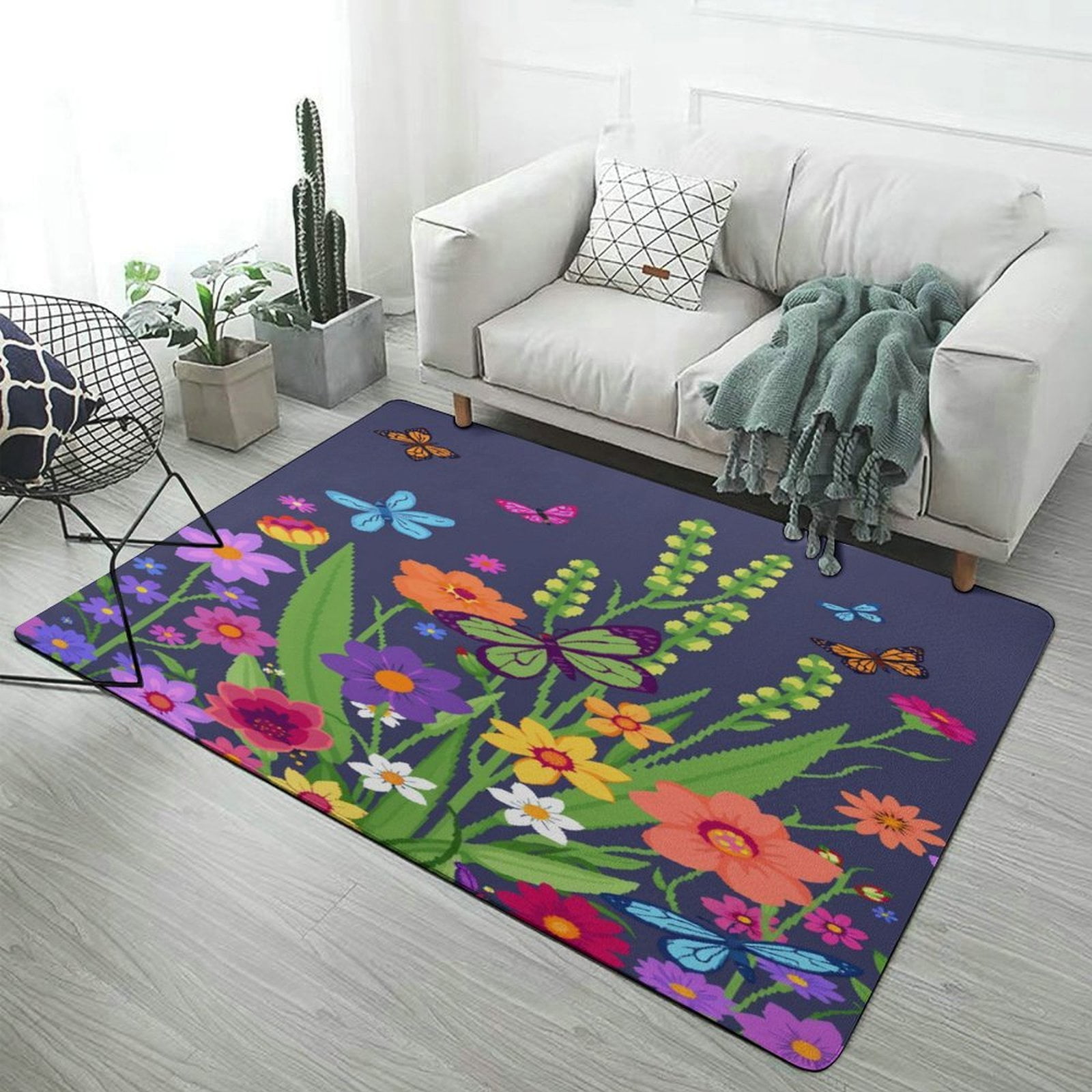 Vintage Flowers Carpets for Living Room Luxury Rations Sofa Table Large ...
