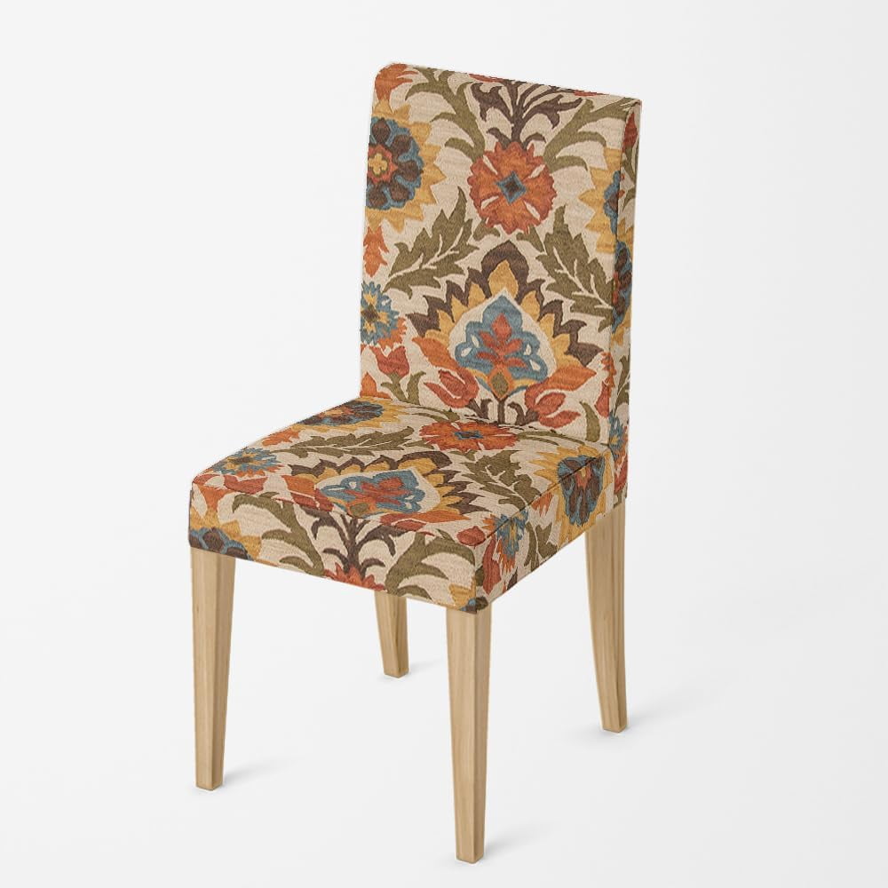 Vintage Flowers Chair Covers Slipcovers Set of 4,Spandex Super Fit ...