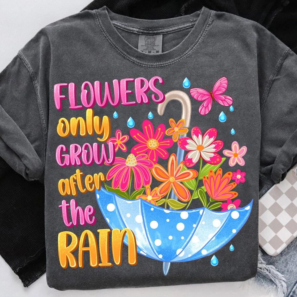 Vintage Flowers Grow After Rain, Inspirational, Positive Quote ...
