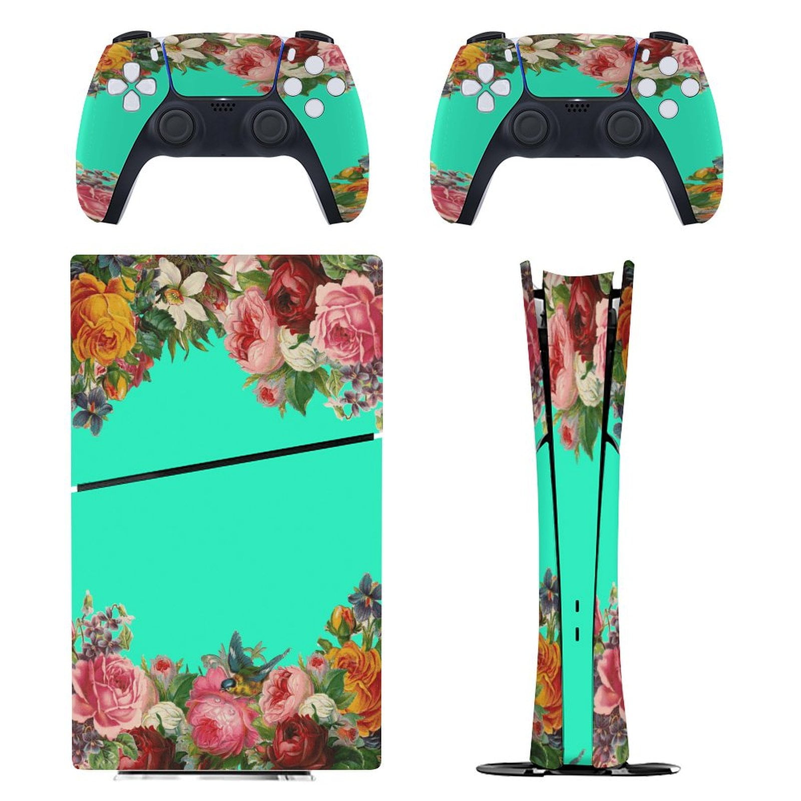 Vintage, Flowers PS5/PS5 Slim Digital Disc Skin Sticker For Console And ...