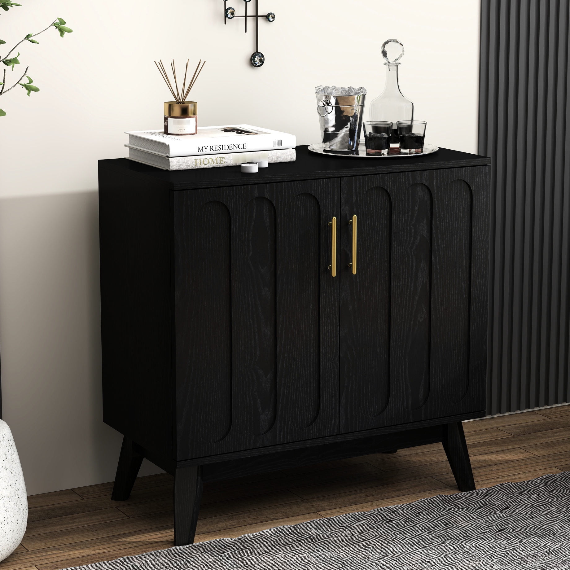 Vintage Fluted Entryway Storage Cabinet | Multi - purpose Usage ...