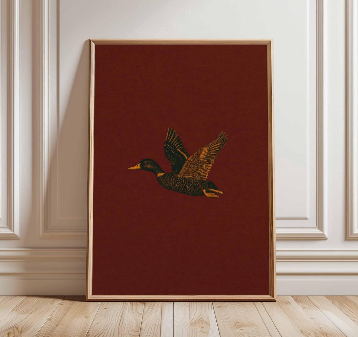 Vintage Flying Duck Wildlife Poster Unframed Paper Print - Walmart.com