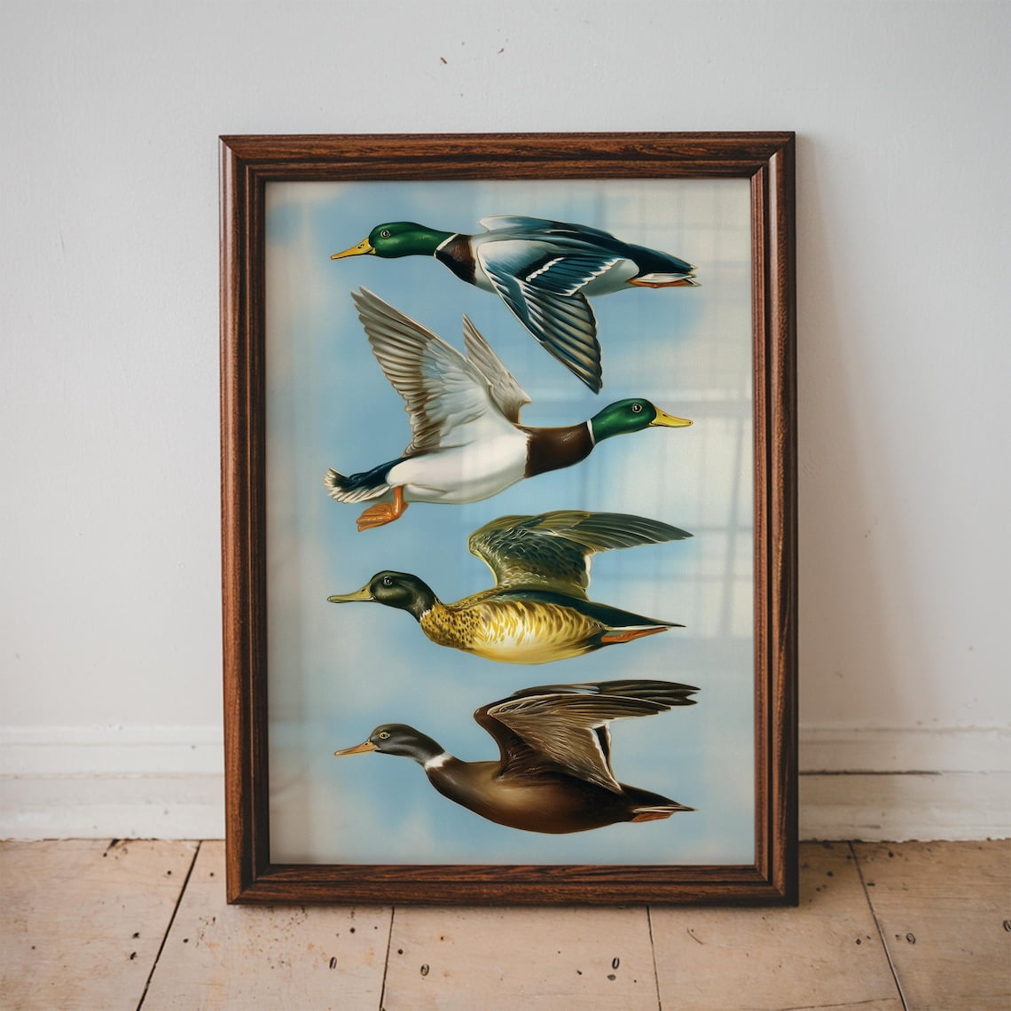 Vintage Flying Ducks Poster Retro Outdoors Poster, Cabin Wall Decor ...