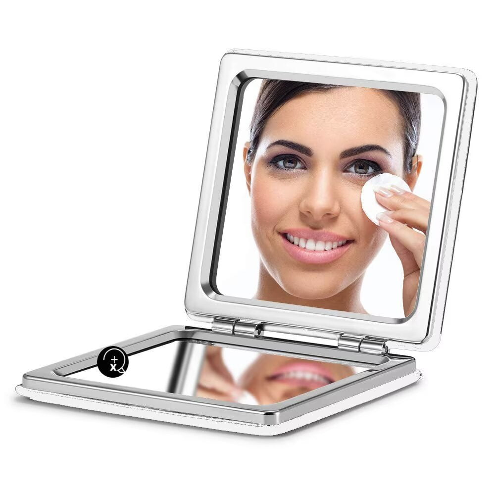 Vintage Foldable Mirror Metal Vanity Mirror Travel Mirror Makeup Mirror ...