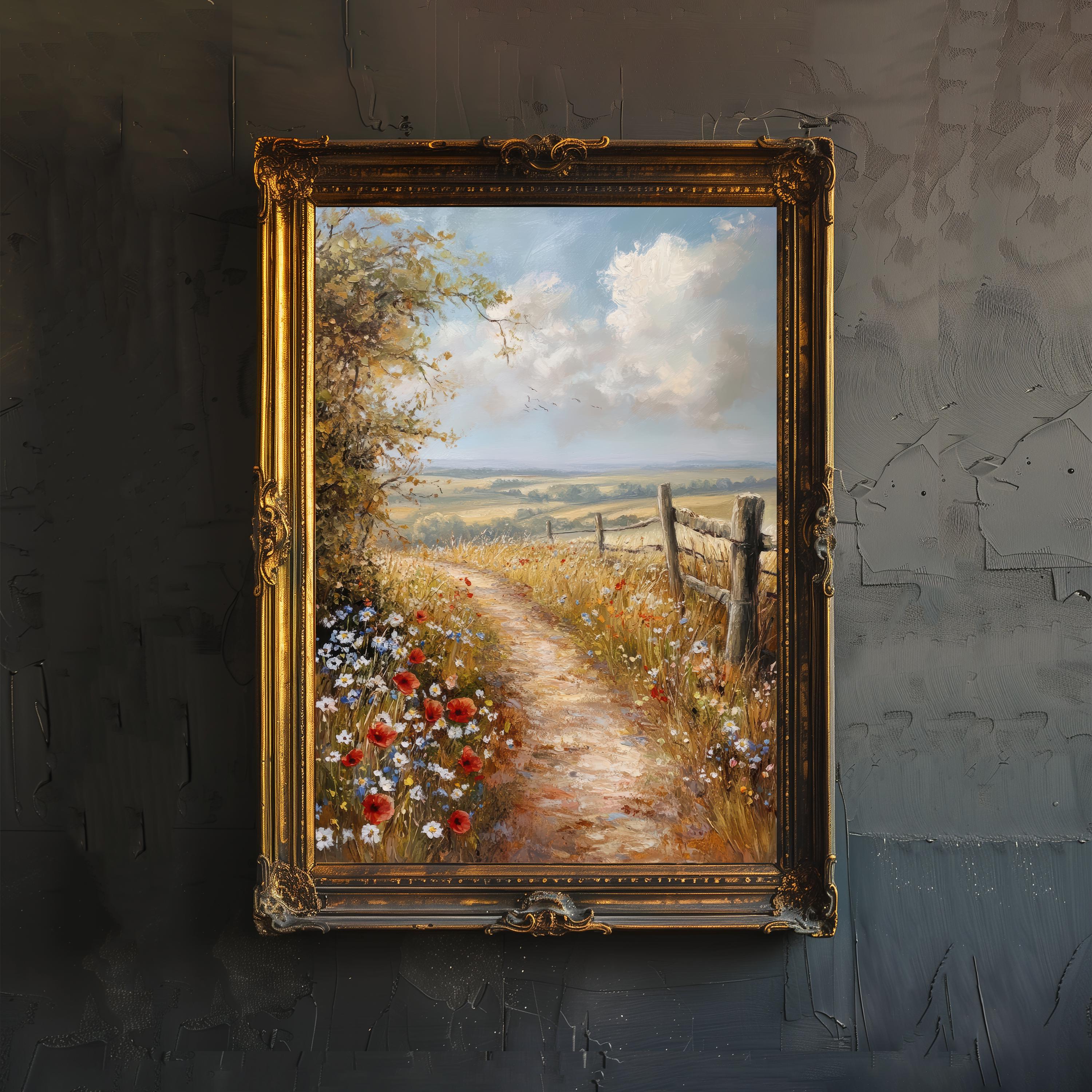 Vintage Forgotten Country Road Art Print Rustic Landscape Wall Art ...