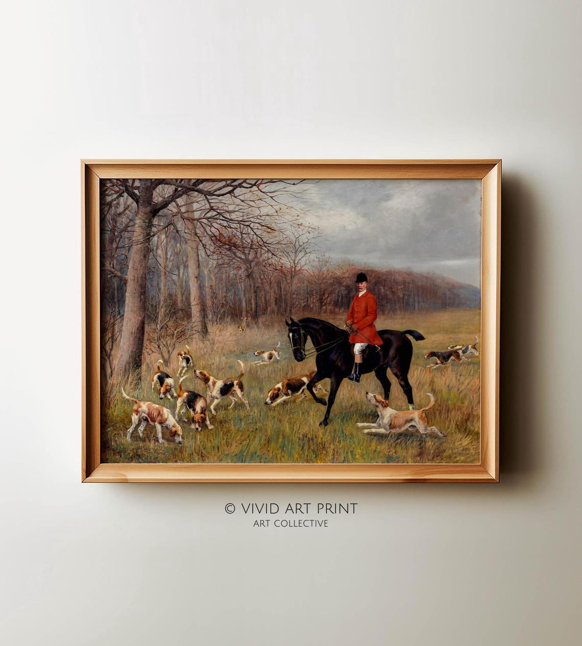Vintage Fox Hunt Wall Art, Classic Farmhouse Equestrian Fine Art Decor ...