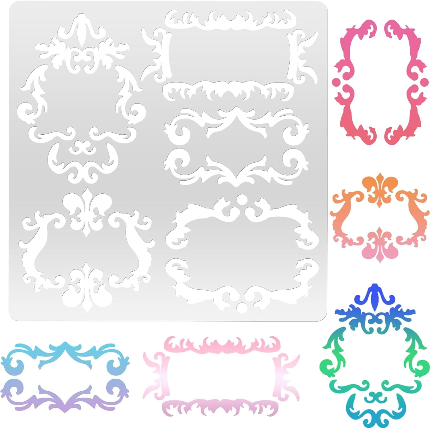 Vintage Frame Stainless Steel Stencil 6x6inch Baroque Border Metal ...