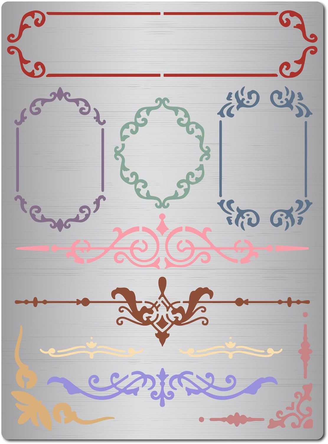 Vintage Frame Stainless Steel Stencils Reusable Metal Flower Vine ...