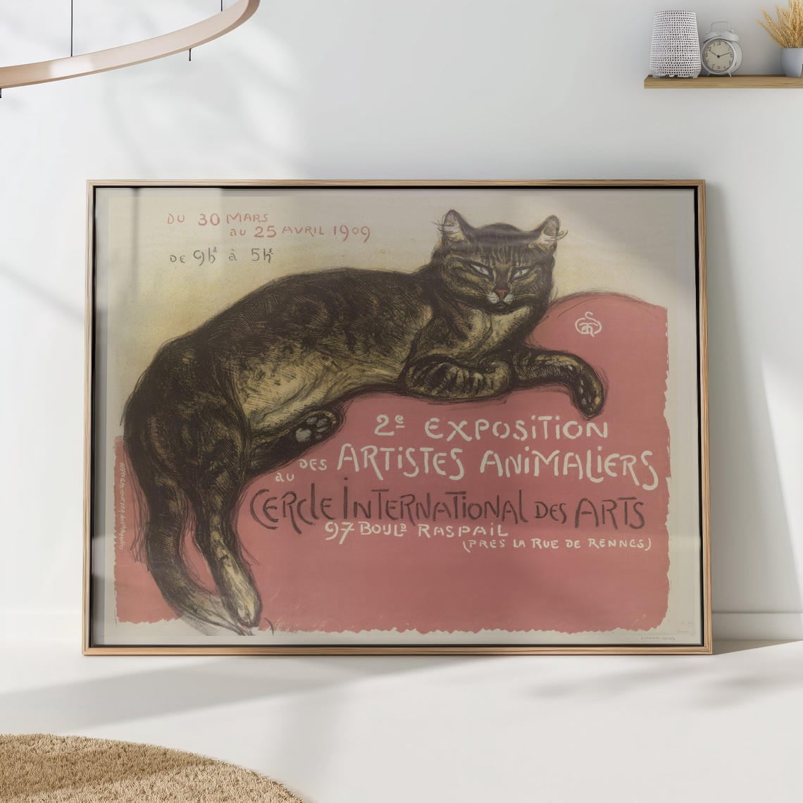 Vintage French Cat Poster, 1909 Art Exhibition Print, Classic Parisian ...