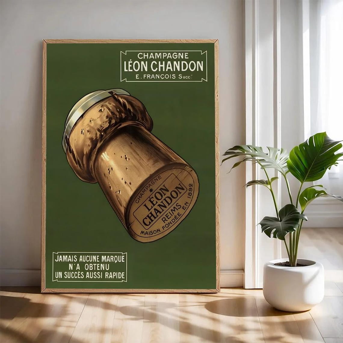 Vintage French Champagne Cork Poster Retro Wine Bar Art Home Decor ...