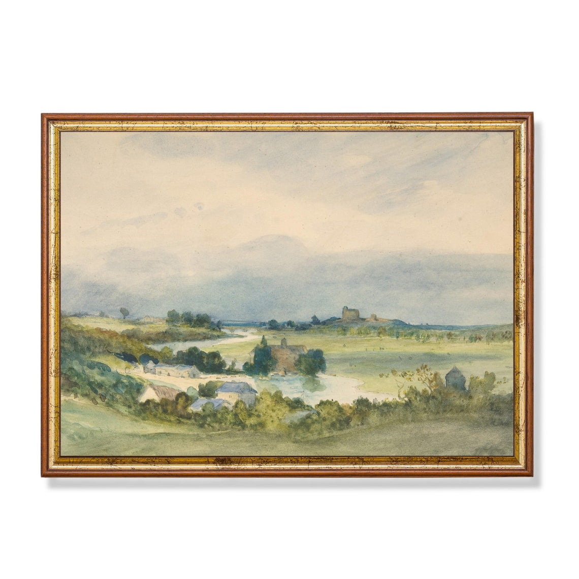 Vintage French Countryside Poster Pastoral River Landscape UNFRAMED ...