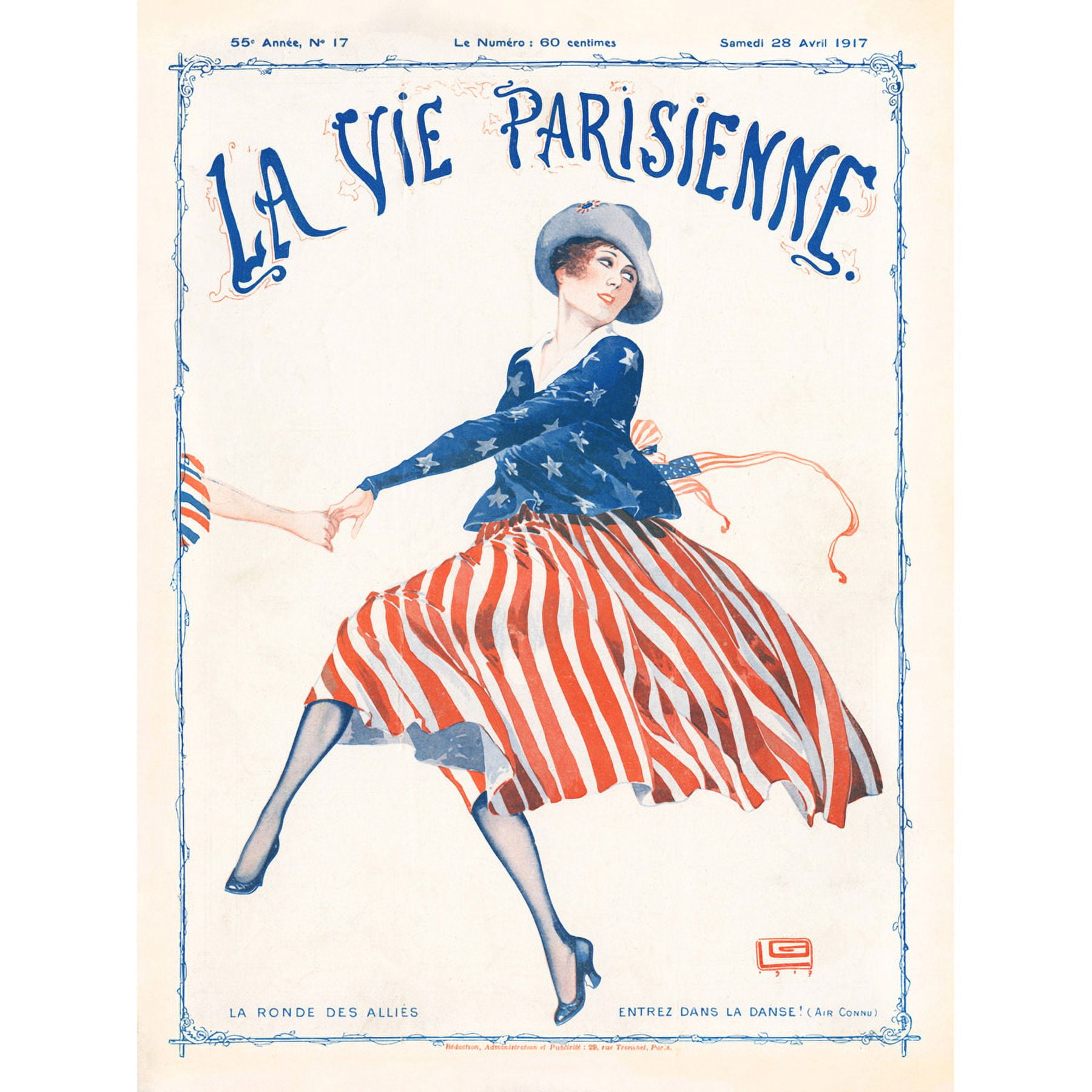Vintage French Fashion La Vie Parisienne USA Enters WW1 Magazine Cover ...