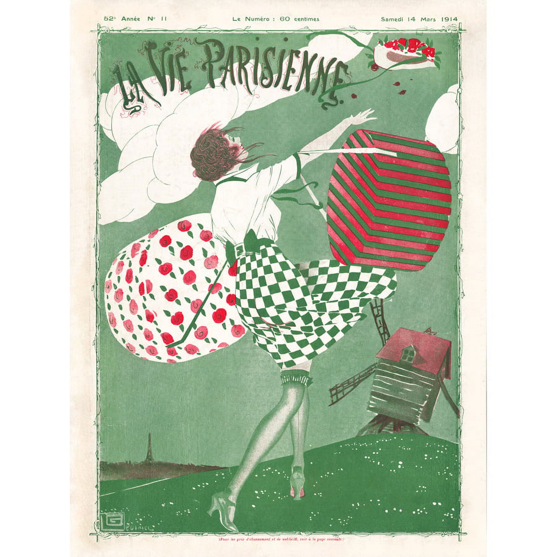 Vintage French Fashion La Vie Parisienne Windy Day Shopping Magazine ...
